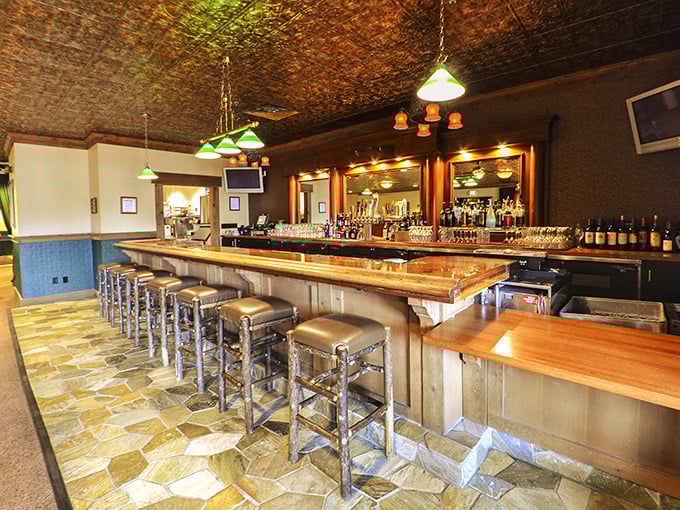 The bar isn't just serving drinks&mdash;it's offering liquid courage for those about to embark on a serious meat adventure.