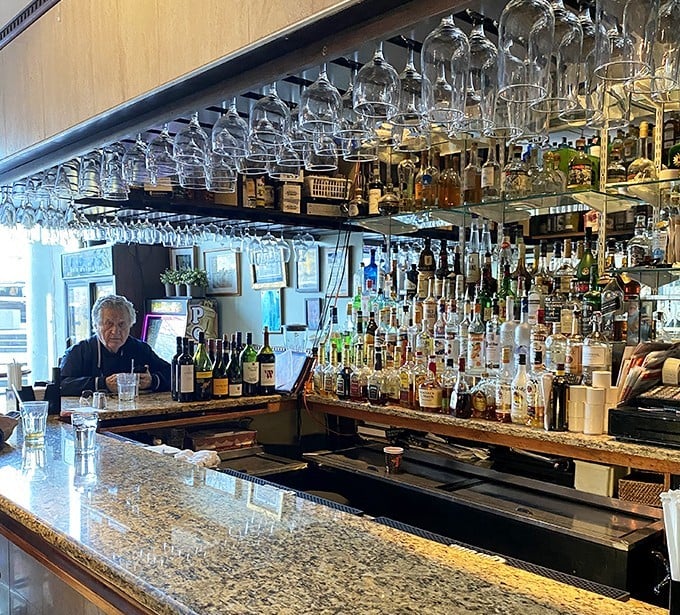 The bar stands ready for those who believe beer makes everything better, including already-perfect sandwiches.