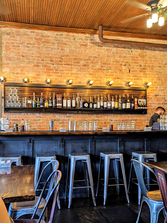 The bar area balances industrial chic with warm brick&mdash;the kind of spot where Ernest Hemingway might have written if he'd been born in Ohio.