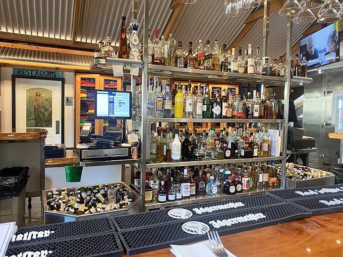 A bar stocked like a pirate's dream &ndash; enough spirits to make you forget you have to eventually leave the island and return to real life.