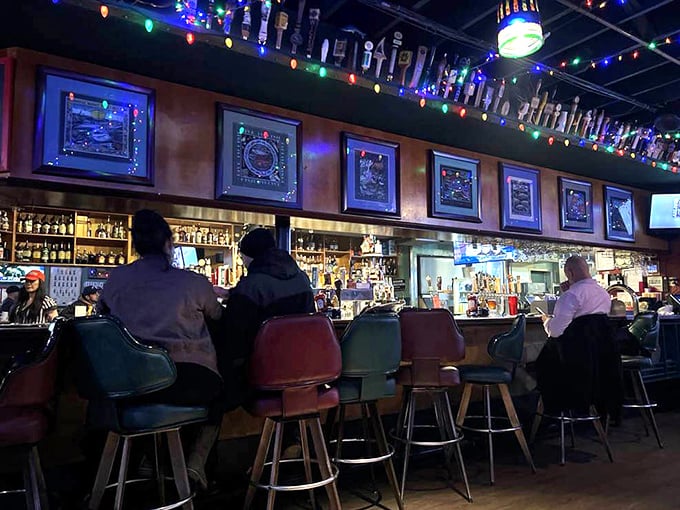 The bar beckons with the siren song of Alaskan brews. Those tap handles have poured liquid happiness for countless thirsty adventurers seeking shelter from the cold.