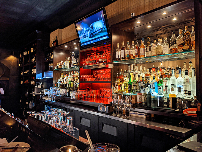 A bar stocked better than most therapists' offices. Sometimes the best medicine comes in a martini glass with an Italian accent.