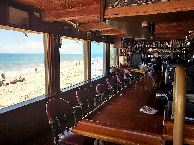 A bar with the best seats in the house. Watch bartenders craft drinks while the Atlantic provides a blue backdrop worthy of a postcard.