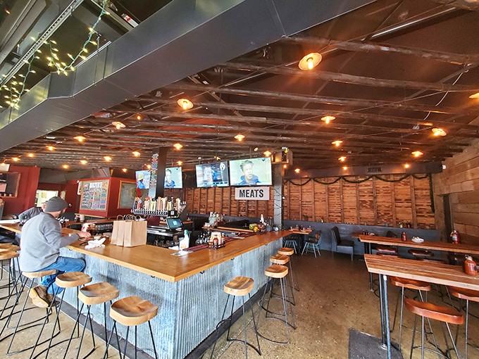 The bar area&mdash;where barbecue dreams are discussed, debated, and ultimately devoured. Meat contemplation station.