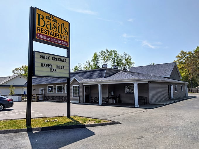 Basil's promises daily specials and happy hour deals&mdash;the kind of restaurant math that makes retirees smile.