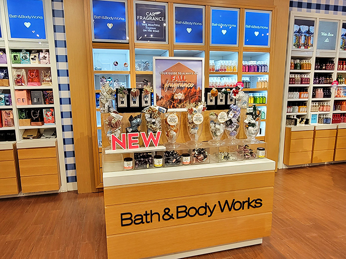 Bath & Body Works displays new scents like aromatic trophies, each one promising to transform your home into fragrance paradise.