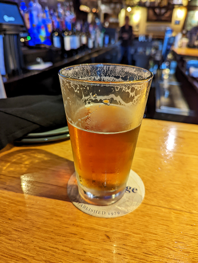 A perfectly poured beer catching the light just right&mdash;liquid amber that promises to wash down that prime rib with hoppy perfection.