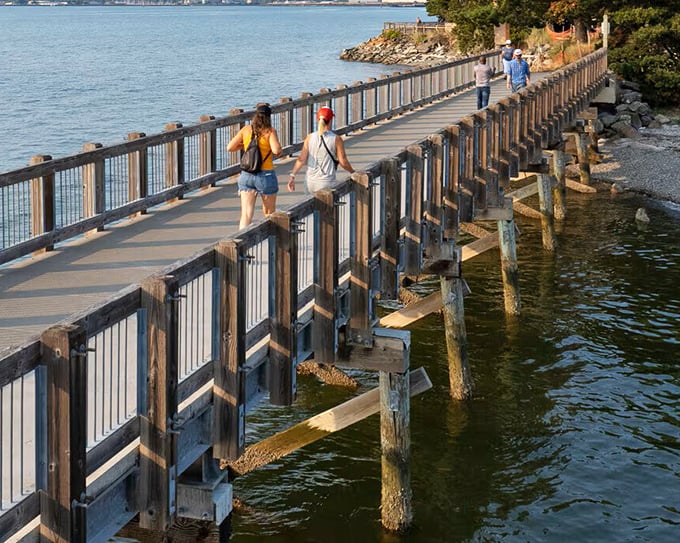 The waterfront boardwalk offers strolling opportunities where every few steps presents another Instagram-worthy view of Bellingham Bay.