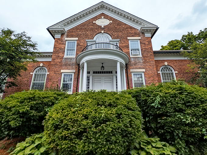 Classical brick architecture housing books and community programs &ndash; civilization's living room, essentially. 