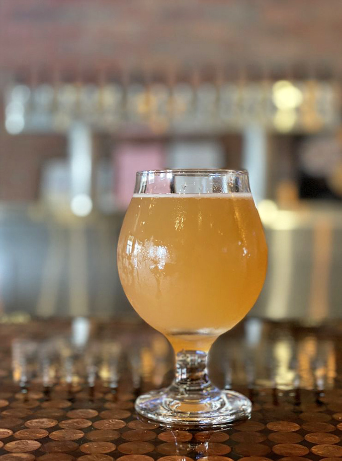 Craft beer served in proper glassware &ndash; because when you're doing barbecue this good, the beverages deserve equal respect.