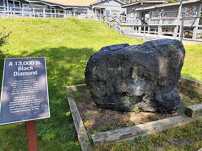 This 13,000-pound "Black Diamond" sits quietly in the sun, a stark reminder of what generations of Pennsylvanians risked their lives to extract.