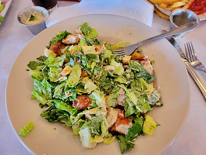 A Caesar salad that actually deserves its place at a steakhouse. Crisp, bright, and assertive &ndash; the perfect counterpoint to all that glorious meat.