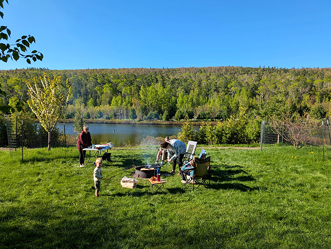 Backyard bliss at Trails End Campground, where families create memories against a backdrop that no resort wallpaper could ever hope to replicate.