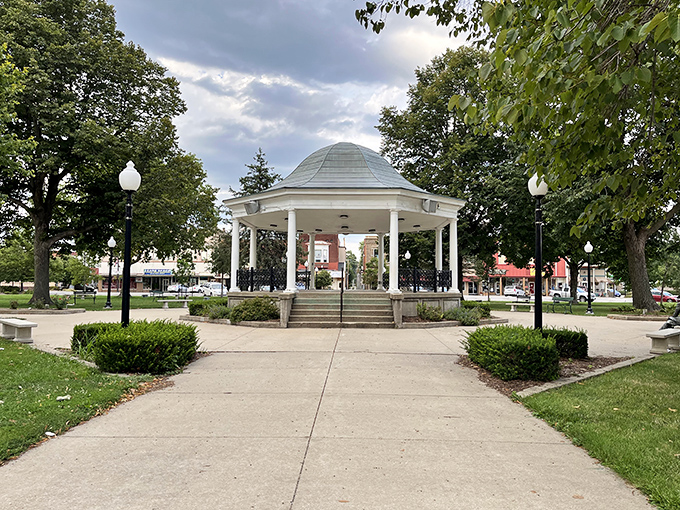 The bandstand in Central Park stands like a wedding cake centerpiece &ndash; the perfect spot for summer concerts and community gatherings since time immemorial.