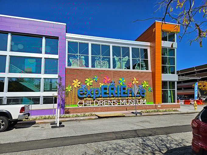 The ExpERIE Children's Museum's vibrant facade promises the kind of educational fun that kids don't realize is educational until they're adults.