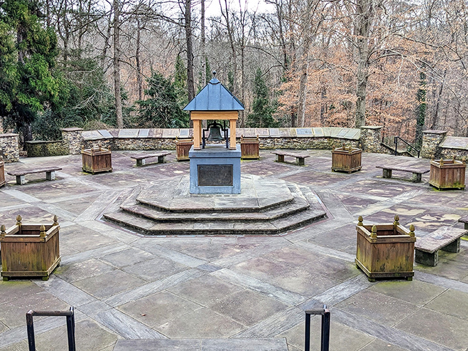 This contemplative circular space offers a moment of zen amid the botanical splendor—the perfect spot for profound thoughts or selfies.