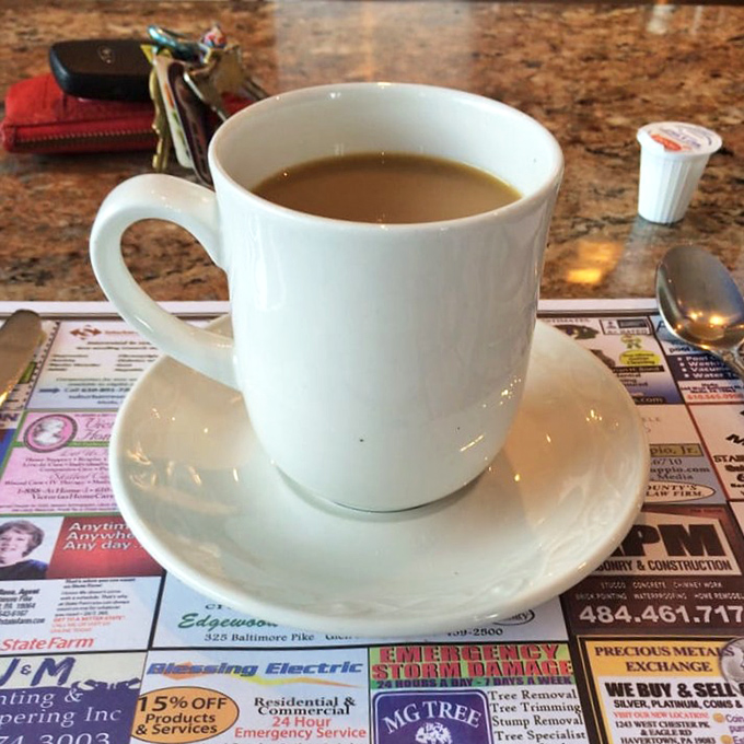 That classic white diner mug promises the kind of coffee that doesn't just wake you up&mdash;it motivates you to seize the day.
