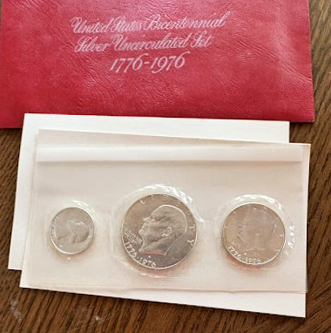 A bicentennial coin set, perfectly preserved &ndash; back when America's 200th birthday was the party of the century.