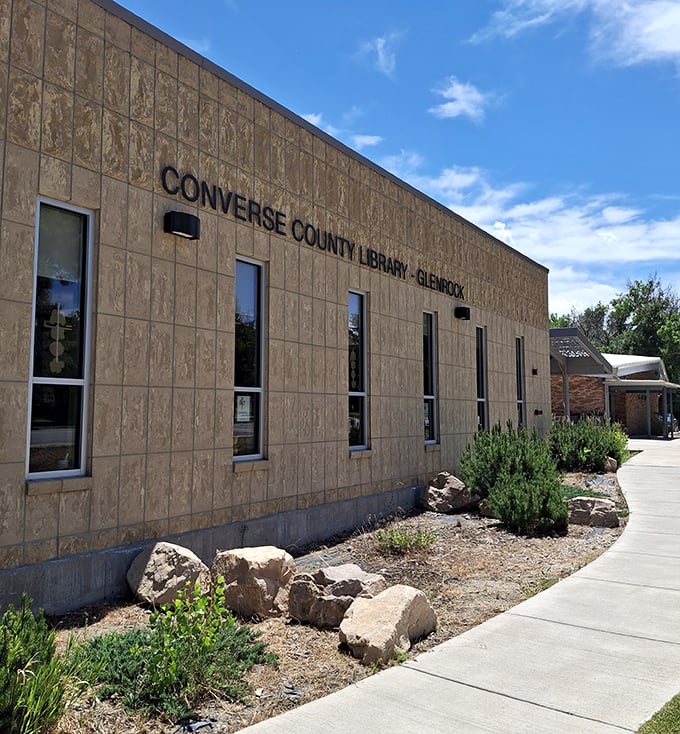 Converse County Library's Glenrock branch &ndash; modern knowledge in a building that respects its Wyoming roots beautifully.