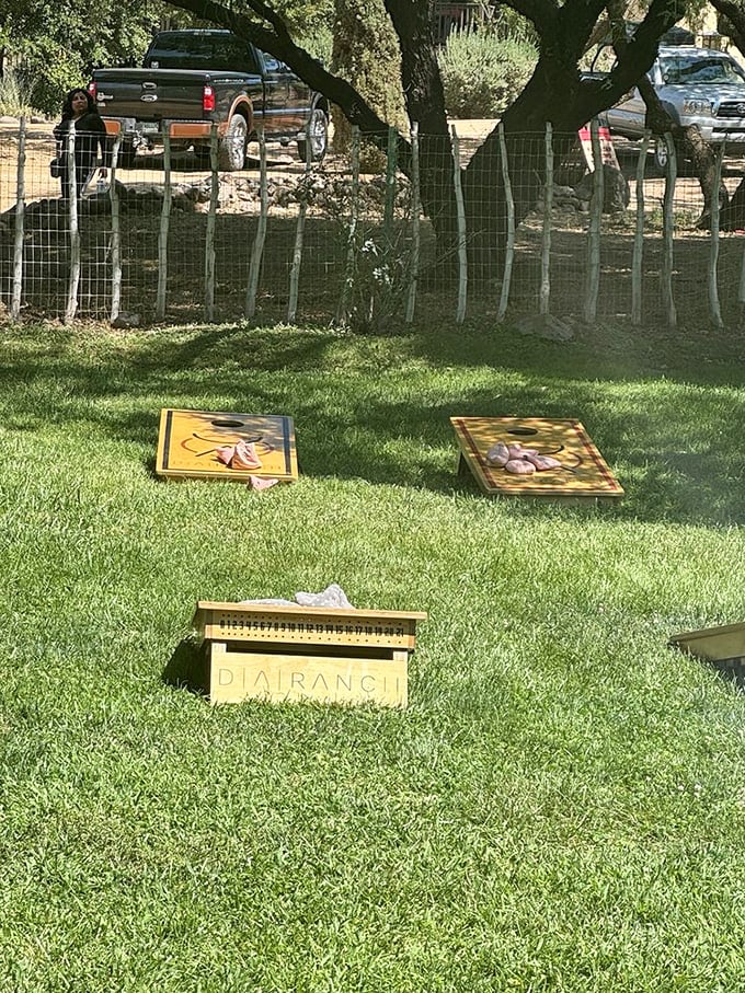 Lawn games that become increasingly challenging (and hilarious) with each glass of estate-grown wine.