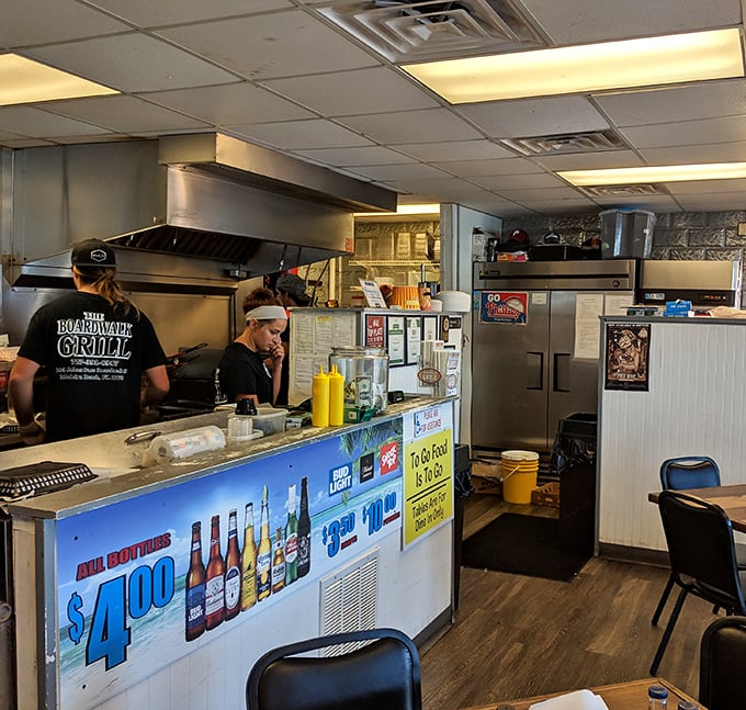 Where the magic happens: a no-nonsense kitchen focused on getting incredible food to hungry beachgoers without unnecessary fuss.