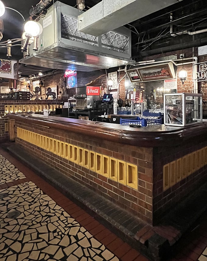 The bar where barbecue dreams begin. Decades of serving thirsty rib enthusiasts have seasoned this space with character you can't manufacture.