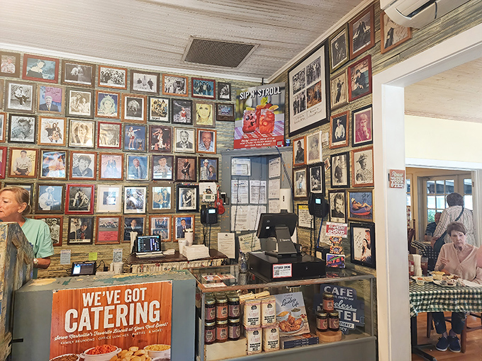 The wall of fame continues behind the counter, where decades of celebrity visits are preserved like fireflies in a mason jar.