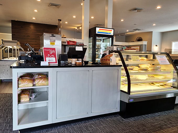 The bakery counter showcases fresh-baked treasures, where indecision isn't a flaw but the only reasonable response to such tempting options.