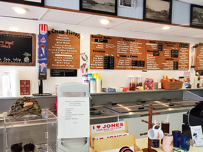 Behind this counter lies the command center where frozen dreams become scoopable reality, one generous portion at a time.