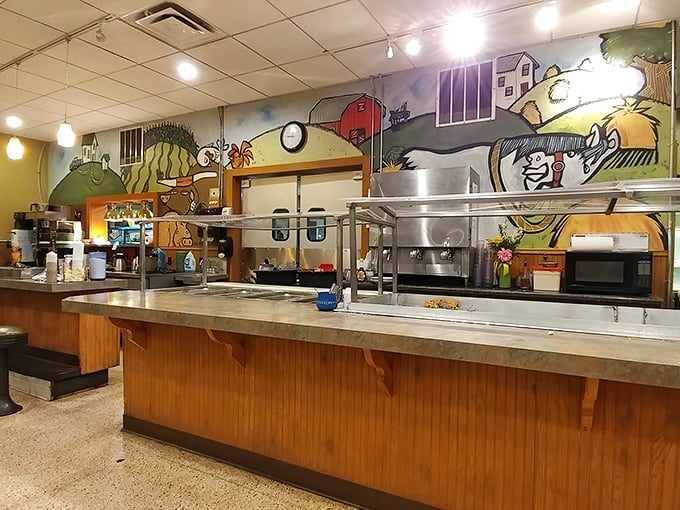 The counter offers front-row seats to the breakfast ballet, where short-order cooks perform their sizzling choreography.