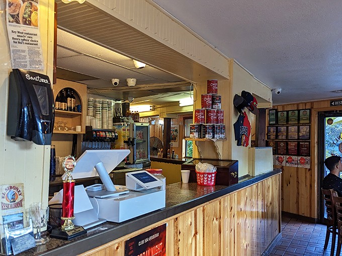 The counter where magic happens. Simple, efficient, and without pretense&mdash;just like the food that emerges from behind it.