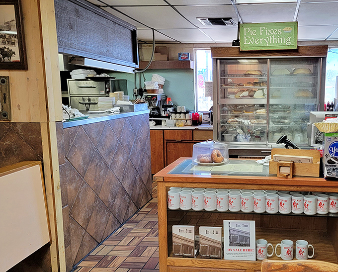 The pie case whispers sweet nothings to everyone who passes &ndash; resistance is futile.