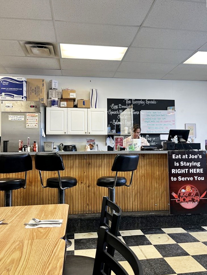 The counter at Joe's isn't just a place to order&mdash;it's command central where breakfast dreams are dispatched with military precision.