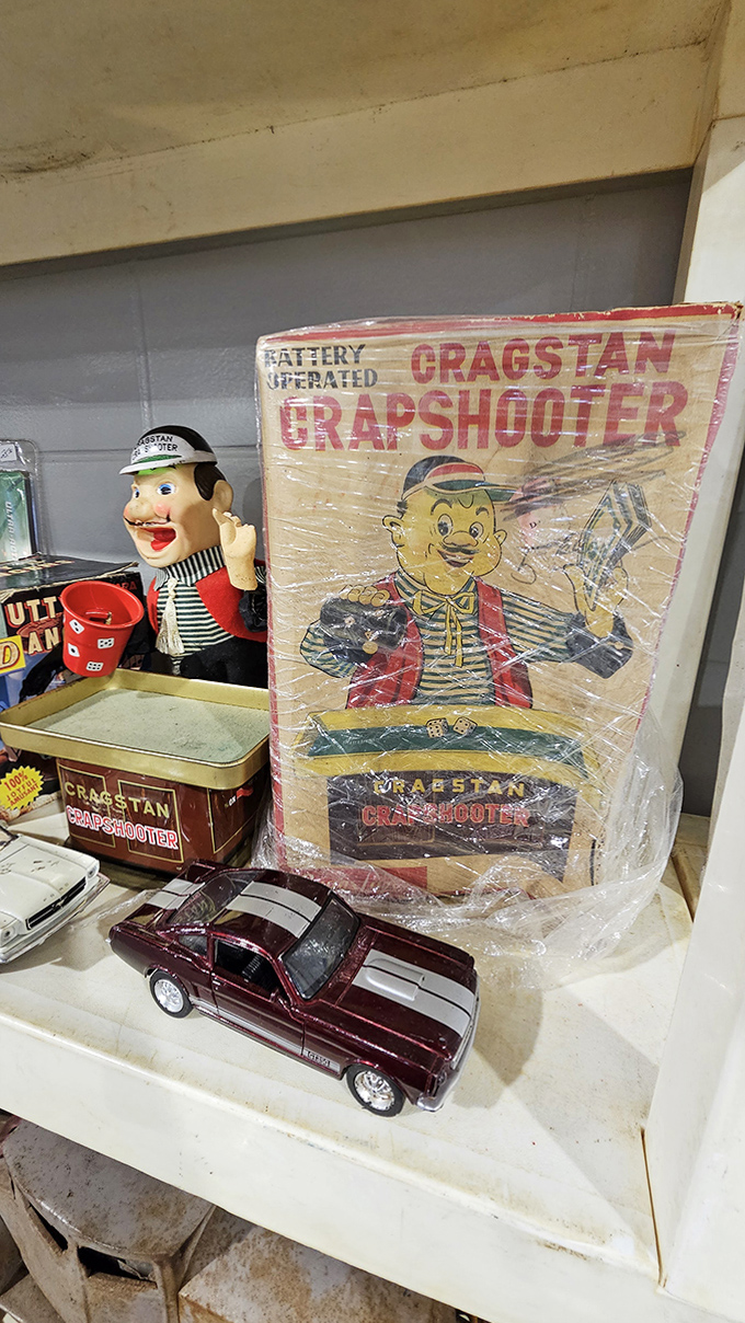 The "Cragstan Crapshooter" toy box survives from an era when toys weren't politically correct and batteries weren't included.