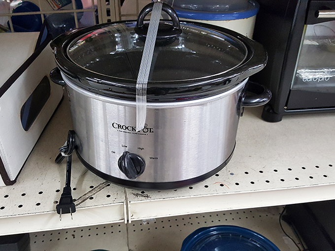 A perfectly good Crock-Pot sits patiently, dreaming of the chili cook-offs and potluck dinners in its future.