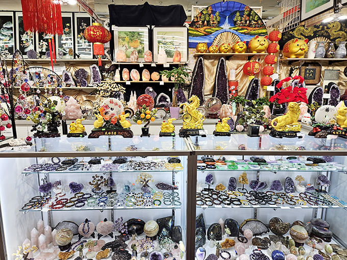 Nature's artwork on display&mdash;crystals and gemstones that transform ordinary shelves into a geological museum where you can actually take the exhibits home.