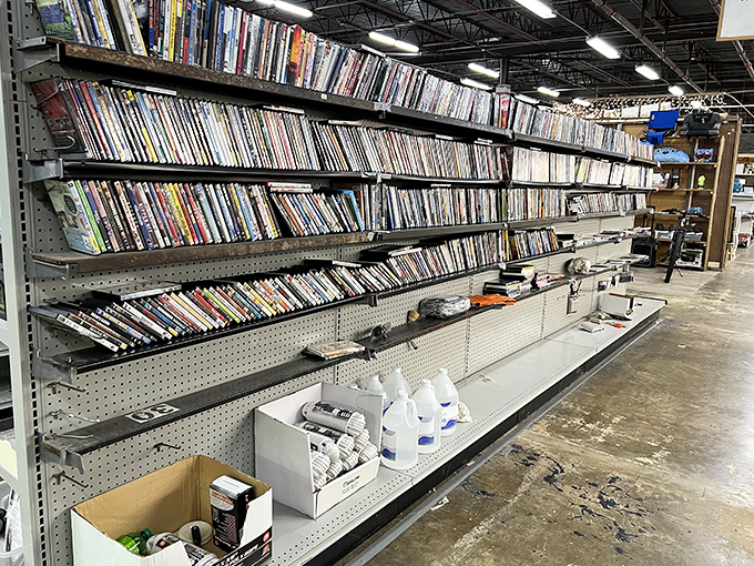 DVD shelves that rival extinct video stores offer cinematic treasures for those who still appreciate physical media in our streaming world.