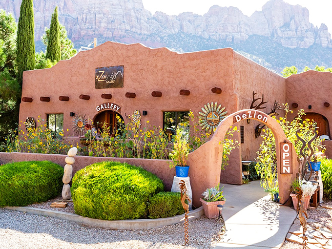 Southwest-style architecture that looks like it grew organically from the desert rather than fighting against it.