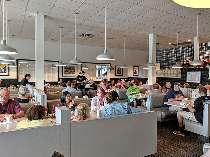 The buzz of conversation and clinking silverware creates the soundtrack to Traverse City's favorite morning ritual.