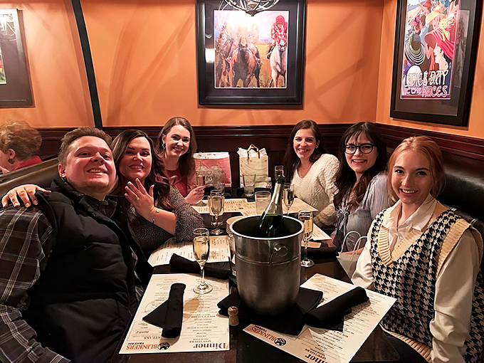 The dining area transforms ordinary celebrations into memorable occasions &ndash; note the horse racing memorabilia nodding to Kentucky heritage.