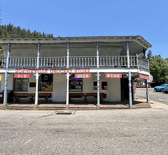 The Downieville Grocery Store's classic Western facade isn't just architecture&mdash;it's a community hub where adventure supplies and local gossip flow freely.