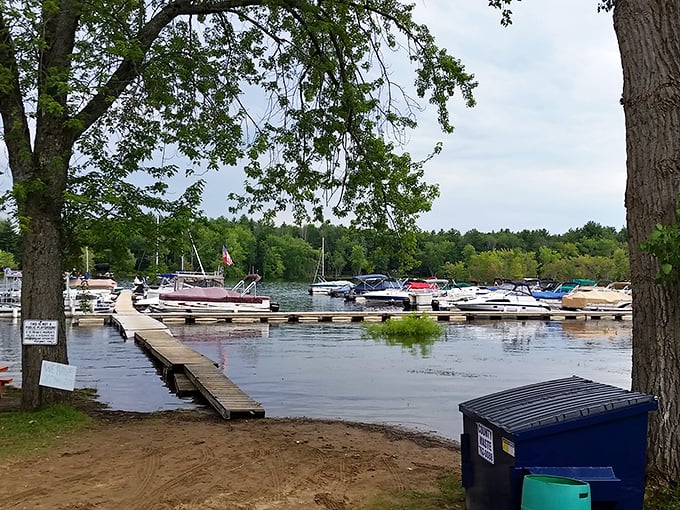 Driftwood Park's marina captures that perfect Adirondack summer moment when the only decision is whether to boat, swim, or simply watch the water.