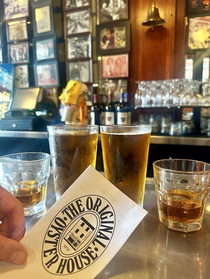 Cold beers and the restaurant's iconic logo&mdash;sometimes the perfect accompaniment to seafood is this simple.