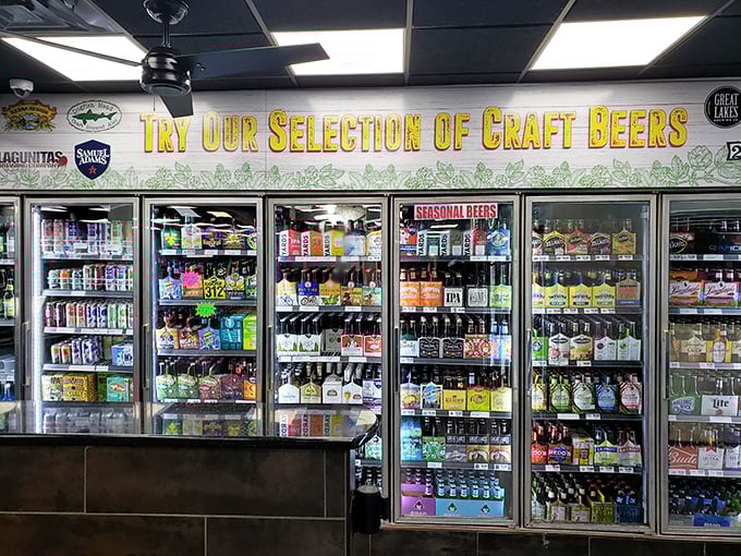 Thirsty? The impressive beer selection proves Little Sicily knows great sandwiches deserve equally great beverage companions.