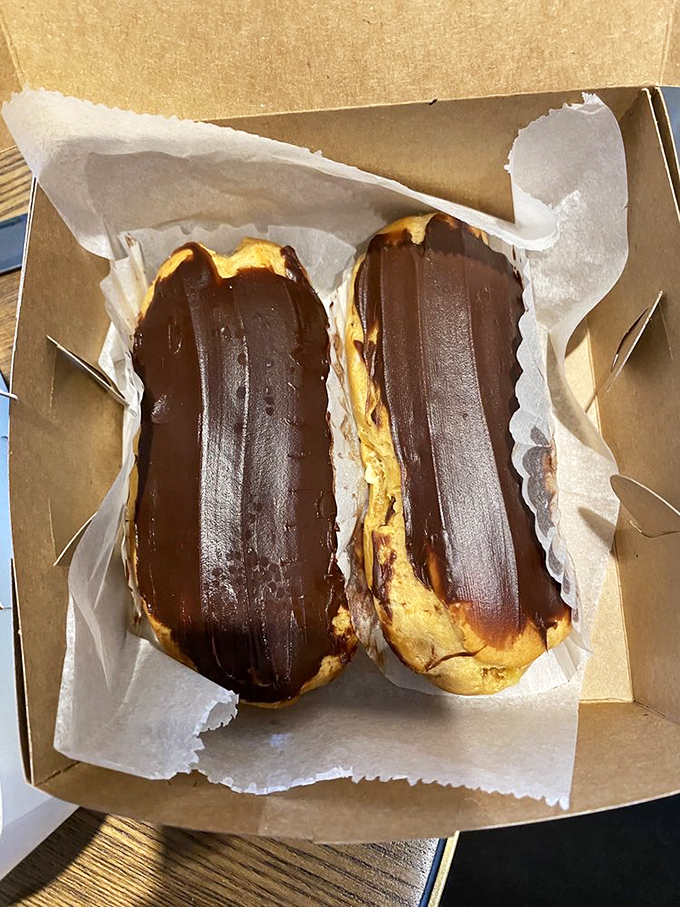 Chocolate eclairs that look like they belong in a Parisian bakery window but taste even better than expected.