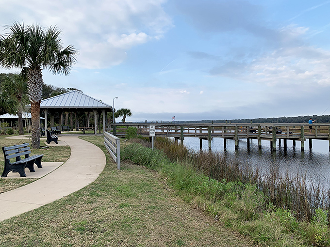 Egan's Creek Park provides peaceful waterfront views where visitors can watch for wildlife while contemplating absolutely nothing important.