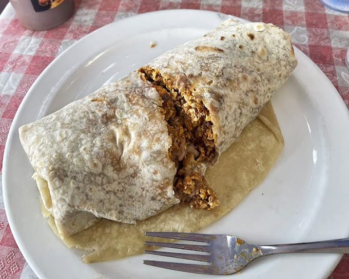 This burrito isn't just a meal&mdash;it's an engineering marvel, somehow containing a universe of flavors within its perfectly griddled tortilla exterior.