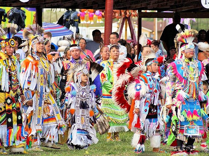 Cultural traditions come alive in vibrant regalia during celebrations that honor the rich Native American heritage of the Wind River region.