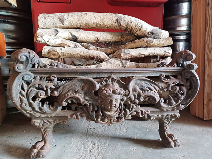 A sculptural masterpiece with intricate details that would make Renaissance artists jealous&mdash;and it's just holding firewood!