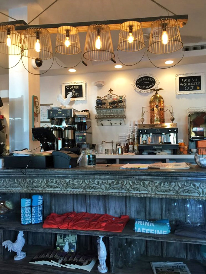 The coffee bar at Doreen's isn't just functional—it's a shrine to caffeine with its vintage fixtures and promise of liquid motivation.